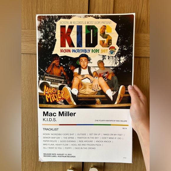 Wall Decor | Poster Mac Miller Kids Fourth Mixtape Album Cover | Poshmark